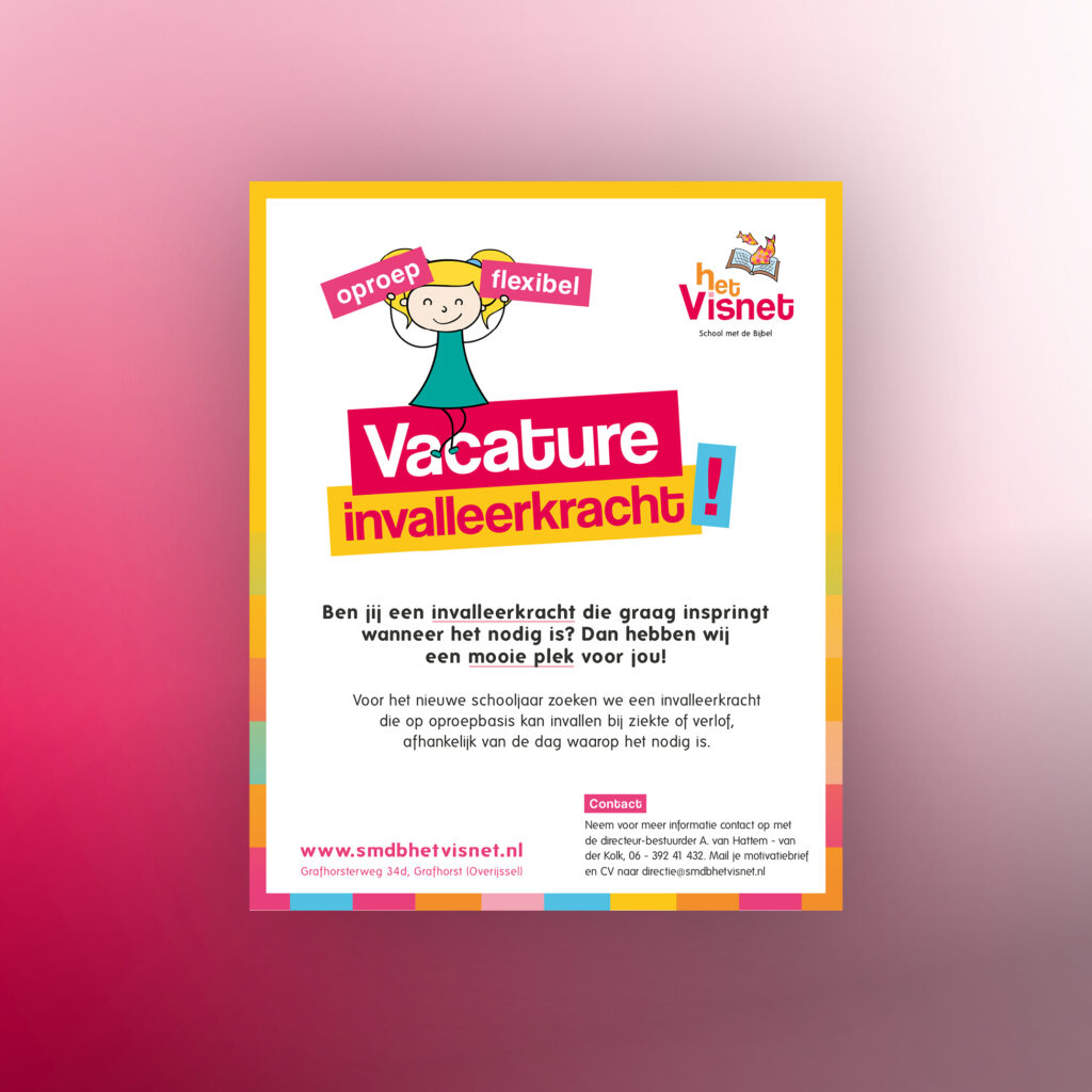 Advertentie voor vacature invalleerkracht basisschool | Burowit